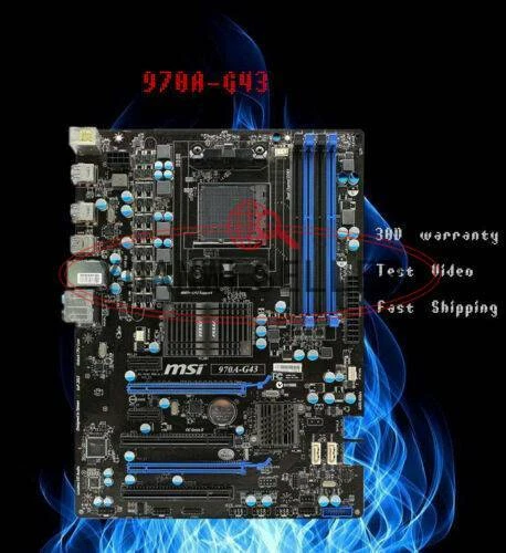 FOR MSI 970A-G43 Motherboard MS-7693, Socket AM3+, AMD 970 Chipset ...