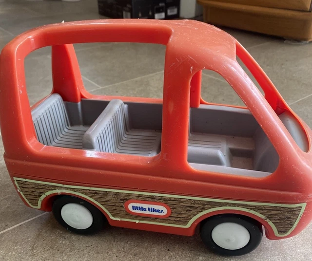 LITTLE TIKES RED Family Minivan Wood Panel Van 11” Long Toy Vintage £16 ...