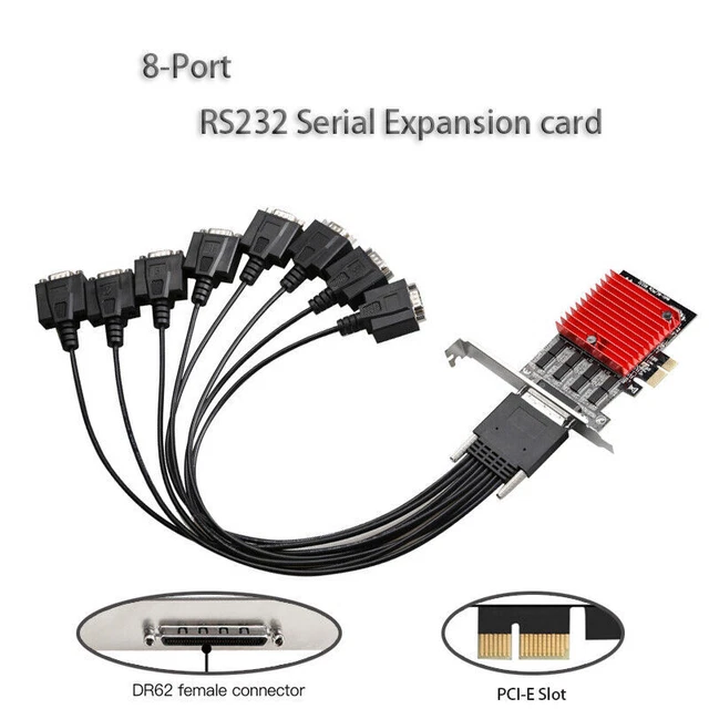 PCIE TO 8-PORT RS232 Serial Expansion Card Serial Port Expansion ...