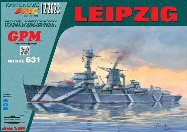LEIPZIG GERMAN CRUISER Card Paper Cut Out Model Kit GPM Scale 1:200 £53 ...