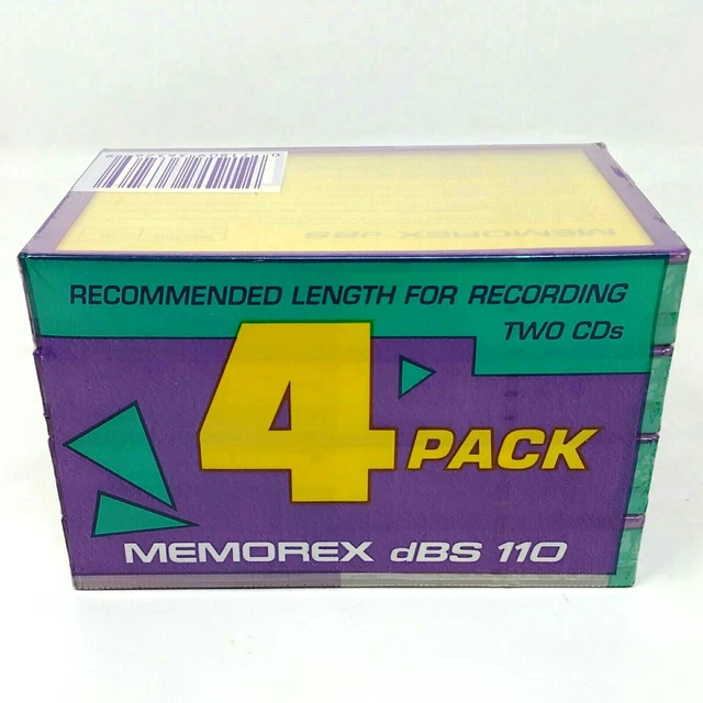 MEMOREX CASSETTE TAPE 110 dBS Normal Position I 4 Blank Tapes Factory ...