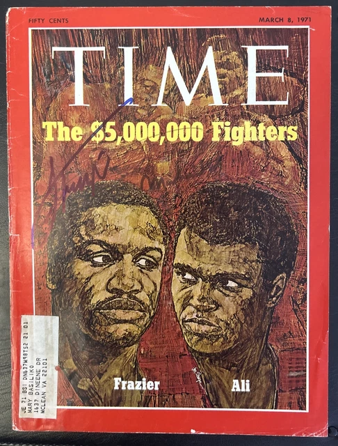 ORIGINAL SIGNED MUHAMMAD Ali Joe Frazier Time Magazine Cover 1971 ...