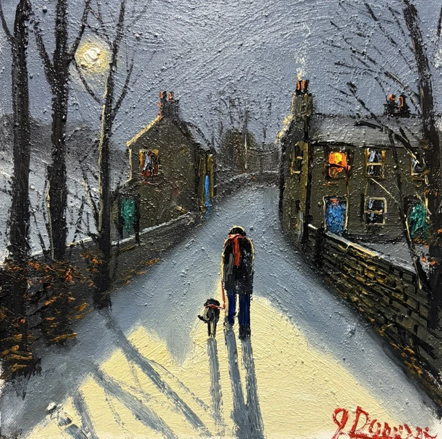 JAMES DOWNIE 30x30 Cm Original Oil Painting Moonlight walk $274.31 ...