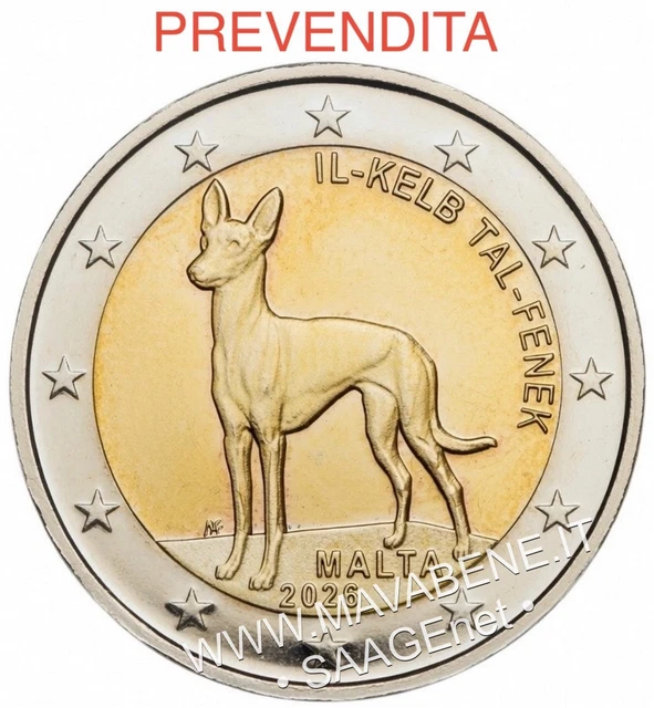 PREVENDITA MALTA 2026 Il-Kelb Tal-Fenek Cane Dei Faraoni Moneta 2 Euro ...