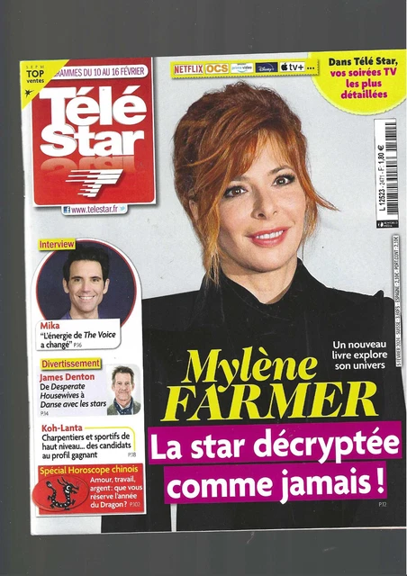 TELE STAR-10 FEVRIER 2024-Mylène FARMER/MIKA/James DENTON/Julia VIGNALI ...