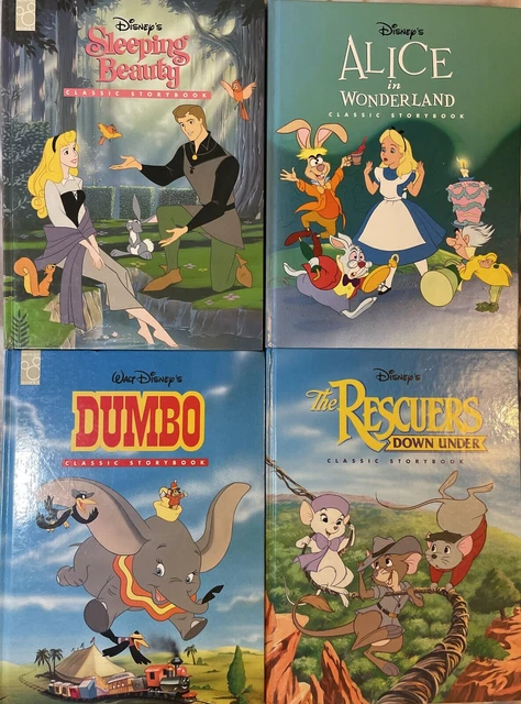 4 X DISNEY Mouse Works Story Book - Dumbo Rescuers Alice Sleeping ...