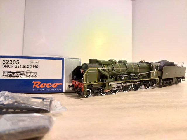 LOCOMOTIVE VAPEUR SNCF HO 231E 22 ROCO ref 62305 digitalisable EUR 259,00 - PicClick IT