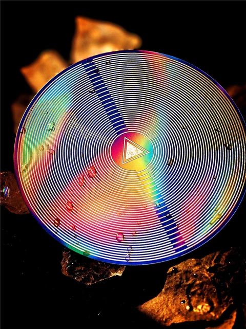 DUAL SIDED RAINBOW Pyramid Energy Disc with 40 Coil for Energy ...