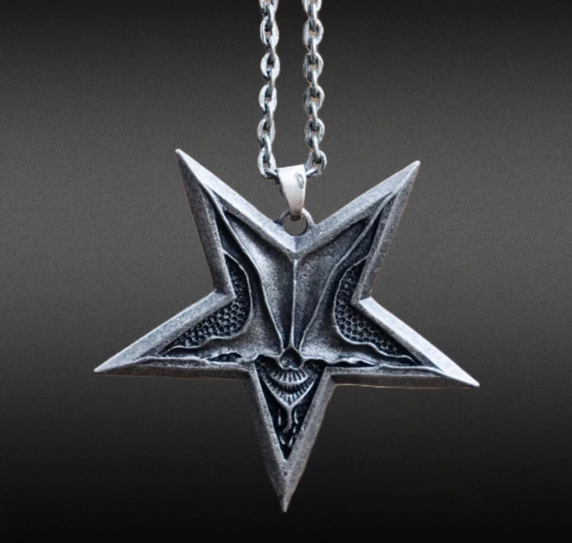 SIGIL OF BAPHOMET Inverted Pentagram Pendant Necklace Satan Goat Devil ...