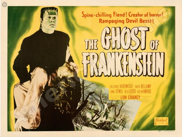THE GHOST OF Frankenstein Metal Movie Sign: Lon Chaney - Rampaging ...
