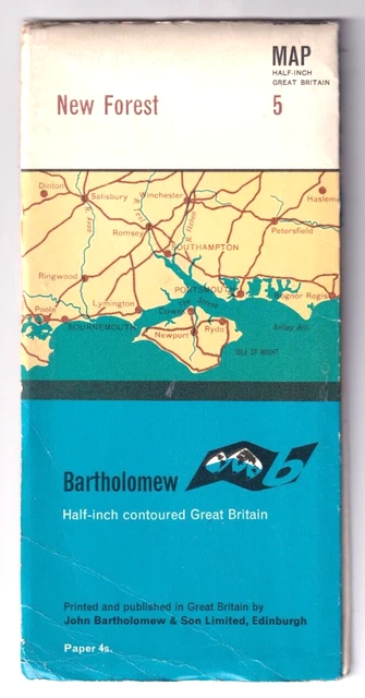 NEW FOREST - Bartholomew Half Inch Contoured Map £3.50 - PicClick UK