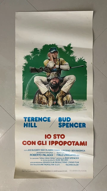 LOCANDINA IO STO CON GLI IPPOPOTAMI TERENCE HILL BUD SPENCER 1979 cult ...