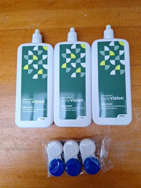 SPECSAVERS EASY VISION CONTACT LENSES SOLUTION 3 x 250ml 3 X NEW LENESE ...