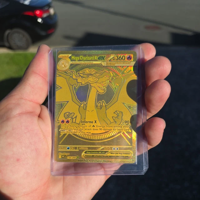 GOLD MEGA CHARIZARD X EX 130/094 - Phantasmal Flames. Plus a folder £ ...