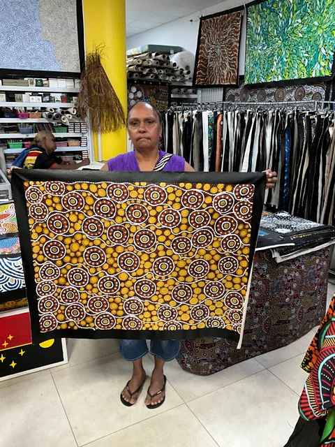 TREPHINA SULTAN ABORIGINAL Artist Painting SACRED WATER HOMELAND ELDERS ...