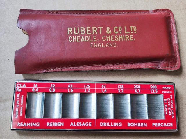 RUBERT & CO. Ltd. Surface Roughness Comparator Scale No.122 Reaming ...
