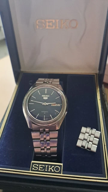 VINTAGE SEIKO AUTOMATIC mens watch With Box. Blue Dial EUR 14,53 ...