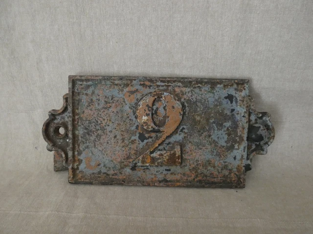 ANCIENNE PLAQUE DE Portail Ancienne En Fonte - Numero 2 EUR 15,00 - PicClick FR