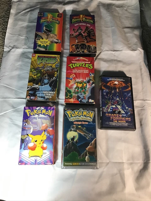 90’S KIDS ANIMATION VHS Lot-Power Rangers- Pokemon-Transformers- Ninja ...