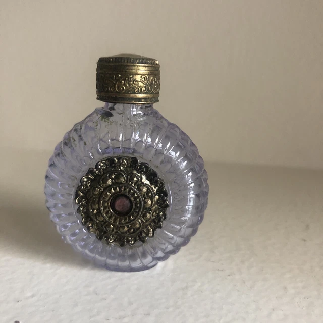 ANCIEN PETIT FLACON de parfum touche oreille tigette verre bouchon ...
