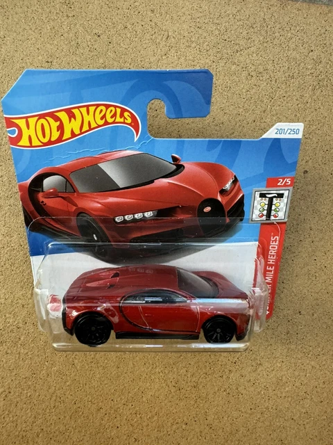 HOT WHEELS QUARTER Mile Heroes 2/5 '16 Bugatti Chiron Short #201 ...