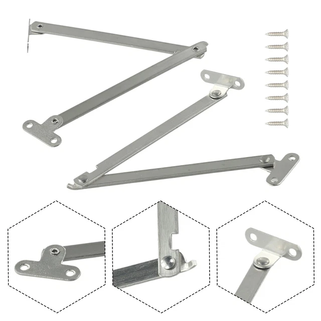 STAINLESS STEEL FOLDING Support Rods for Cabinets & Bookcases 2 Pieces ...