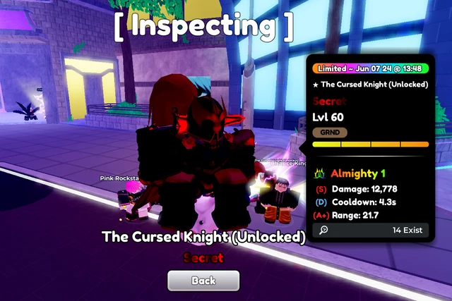 ANIME DEFENDERS ROBLOX | Allmighty Cursed Knight (Unlocked)/Igris ...