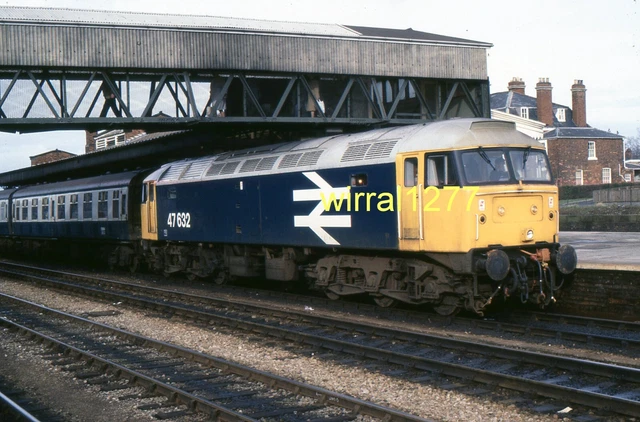 ORIGINAL RAILWAY SLIDE Class 47 47632 at Hereford 18.01.86 £3.50 ...