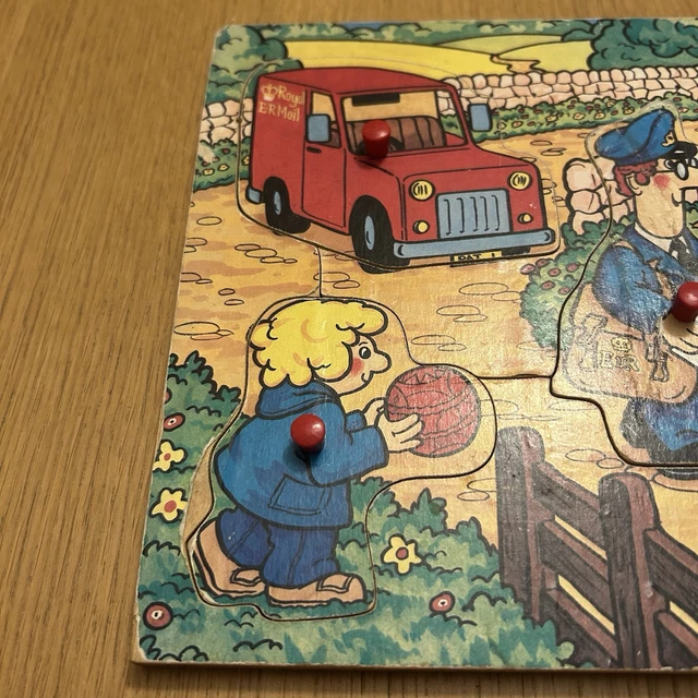 POSTMAN PAT LIFT Out Wooden Puzzle Vintage 24x19cms See Pics For ...