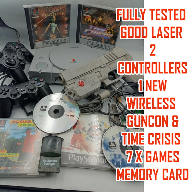 SONY PLAYSTATION PS1 Console Bundle 7 Games, 2 Controllers 1 Guncon ...