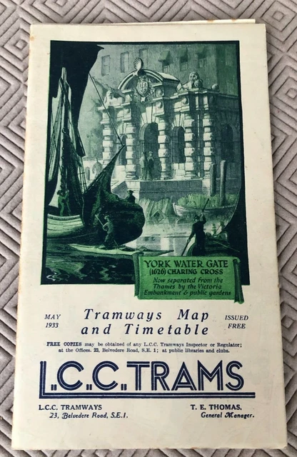ORIGINAL POCKET LCC Trams Tramways Map & Timetable May 1933 £14.98 ...