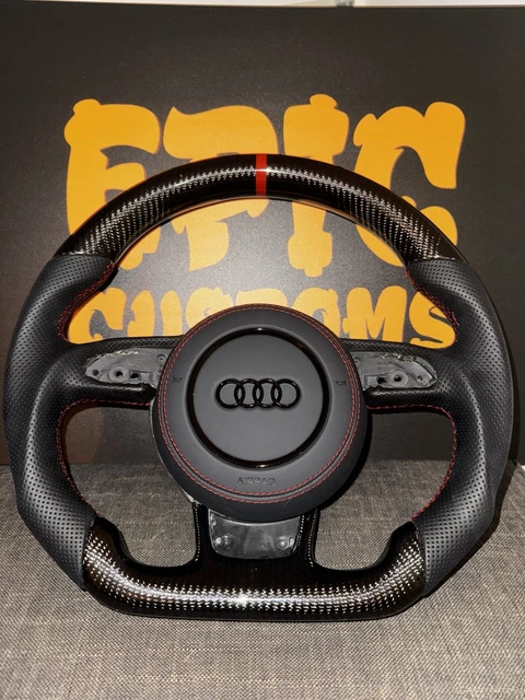 AUDI A3 S3 RS3 8V PFL A4 S4 RS4 B8 B8.5 RS6 CarbonLeather Steering Wheel - Red £465.71 - PicClick UK