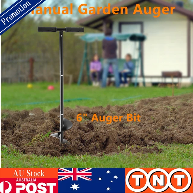 6IN MANUAL FENCE Post Hole Digger Handheld Auger Post Hole Drill Earth ...