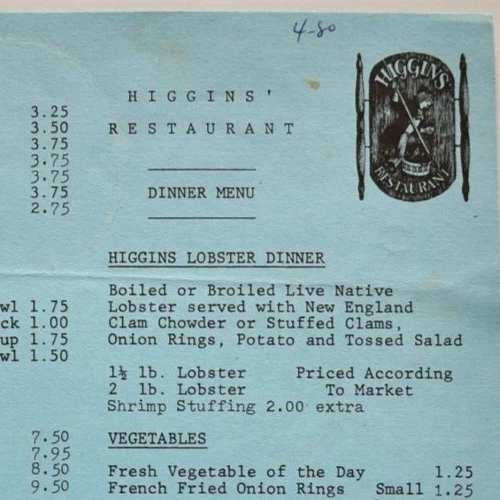VINTAGE 1980S HIGGINS Lobster Diner Seafood Restaurant Menu £26.80 ...