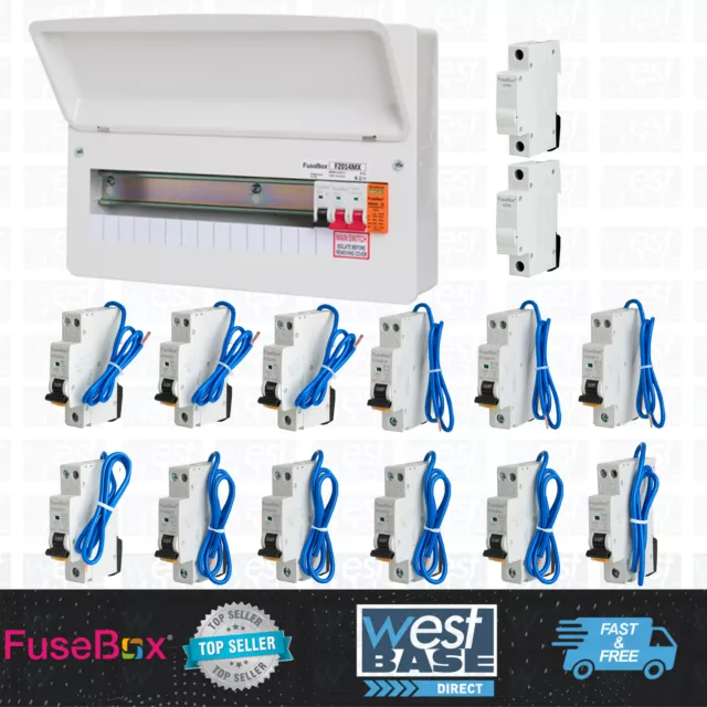 FUSEBOX F2014MX 14 Way SPD Metal Consumer Unit with 12 Mini Type A DP ... FUSEBOX F2014MX 14 Way SPD Metal Consumer Unit with 12 Mini Type A DP ...
