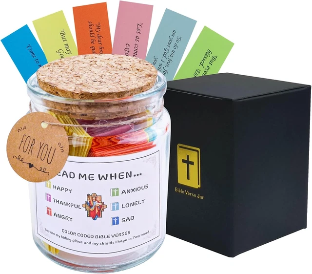 BIBLE VERSE JAR, Color Coded Bible Verses in a Jar, Christian Gifts for ...