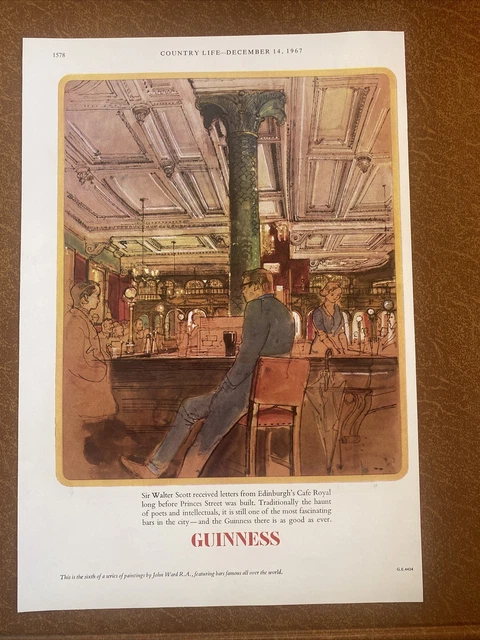 OLD ORIGINAL GUINNESS Magazine Advert john ward Sir Walter Scott ...