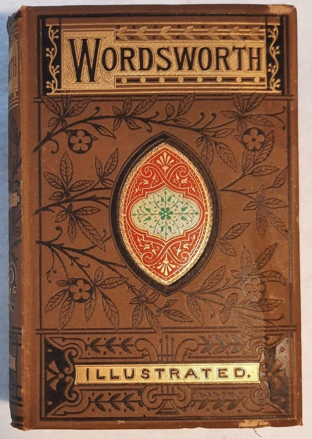 VINTAGE 1858~ WILLIAM WORDSWORTH~Poems ILLUSTRATED~ Antique Book with ...