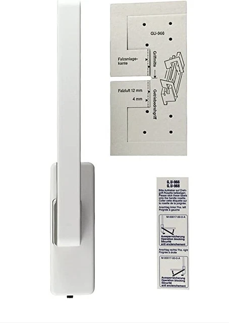 POIGNÉE GU ROTATIVE droite blanche pour porte fenêtre coulissante k ...