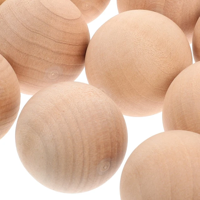 10 PCS UNFINISHED Wood Ball Small Rounds for Crafts Project Accessories ...