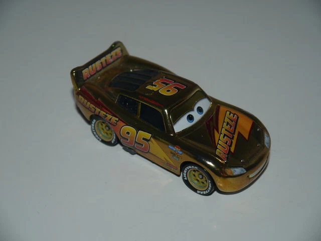 DISNEY PIXAR CARS Gold Rust-eze Lightning McQueen Die-cast 1:55 Mattel ...