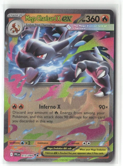 POKEMON MEGA CHARIZARD X ex - Double Rare ME02: Phantasmal Flames 013/ ...