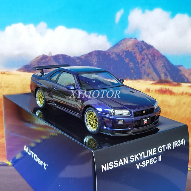 AUTOART 1:18 NISSAN Skyline GT-R R34 V-spec II modèle voiture moulé sous pression collection ...