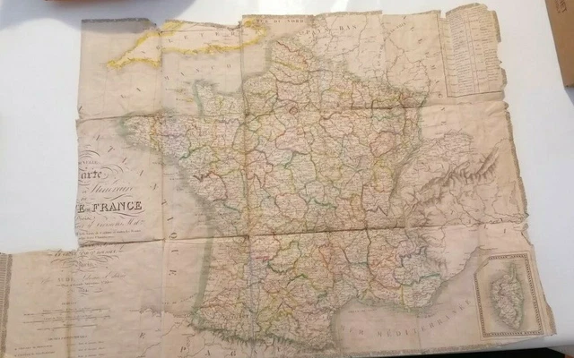 NEW MAP AND Itinerary of the Kingdom of France.1834.Audin..P.Rousset. £ ...