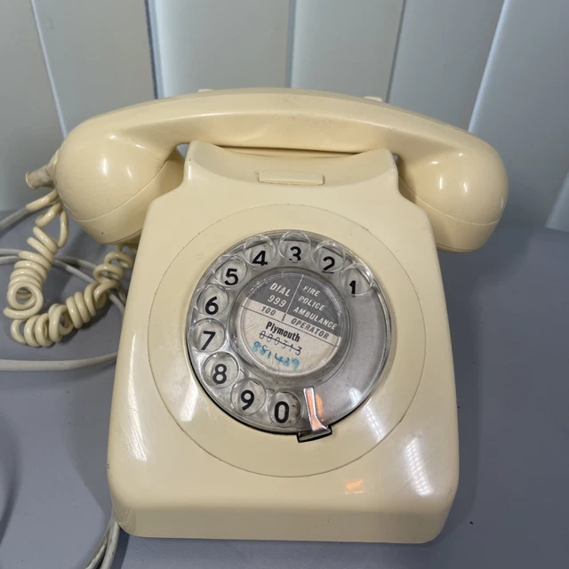 VINTAGE BT ROTARY telephone cream retro 1970s Good Condition £19.99 ...