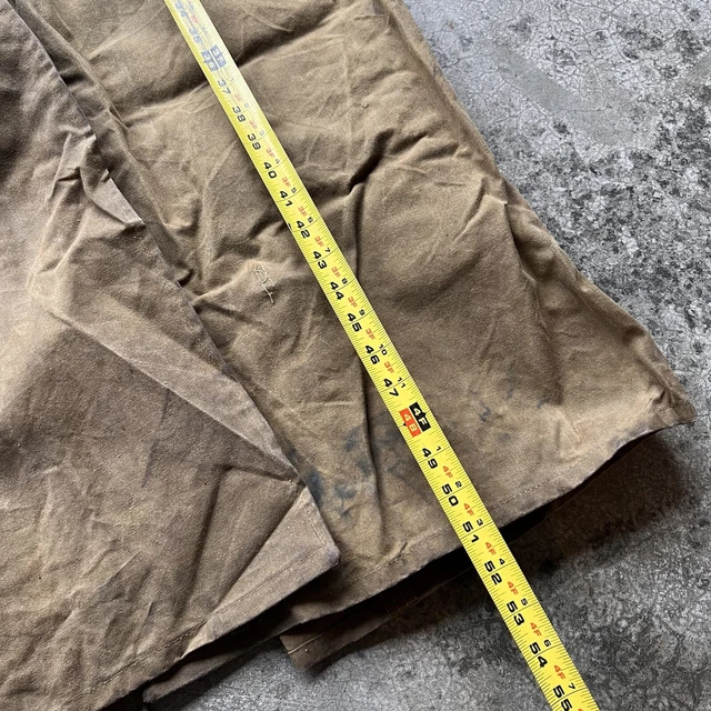 VTG CC FILSON Tin Cloth Oil Waxed DUSTER Coat Style #65 Shell Mens Size ...