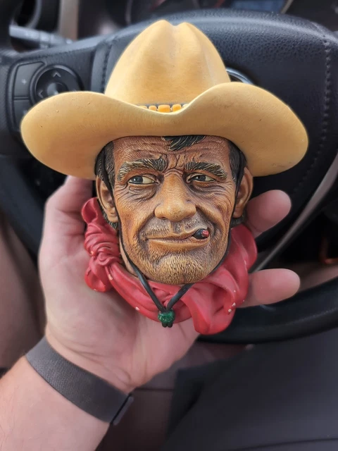 RARE VINTAGE BOSSONS Chalkware Head 1967 "Rawhide" Made in England ...