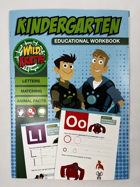 PBS KIDS WILD KRATTS Kindergarten Educational Workbook Letters Facts ...
