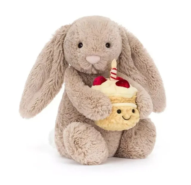 JELLYCAT BASHFUL BUNNY ‘Birthday’ Edition, Beige, Brand New with Tags £ ...