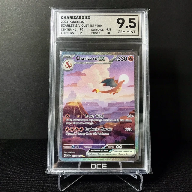 POKEMON CHARIZARD EX 199/165 Illustration Rare Alt Art 151 Grade 9.5 ...